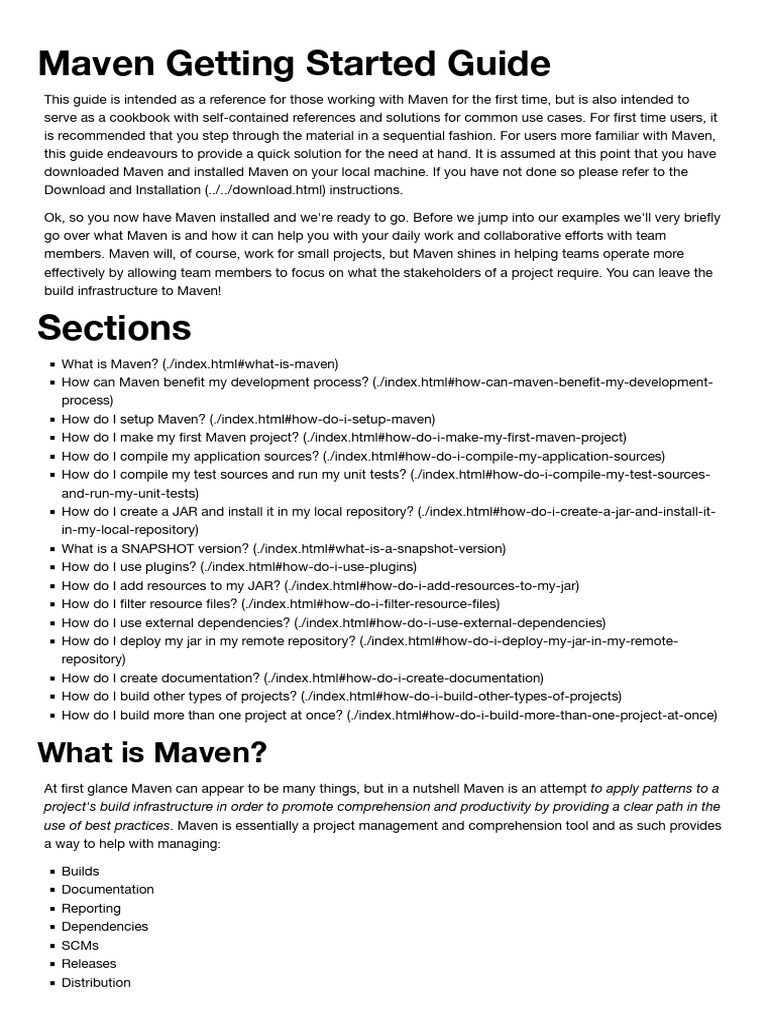Apache Maven Getting Started Guide | PDF | Computer Programming | Computing Apache Maven Getting Started Guide | PDF | Computer Programming | Computing