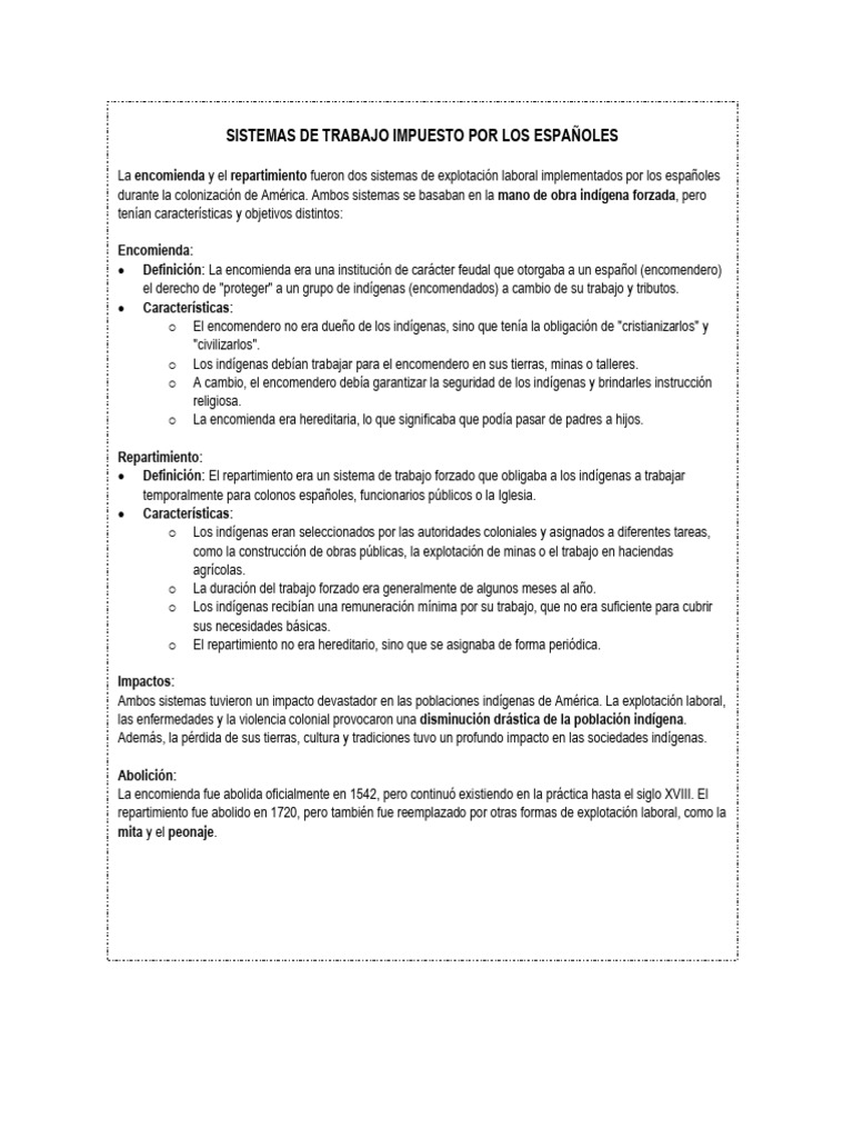 Repartimiento y Encomienda | PDF