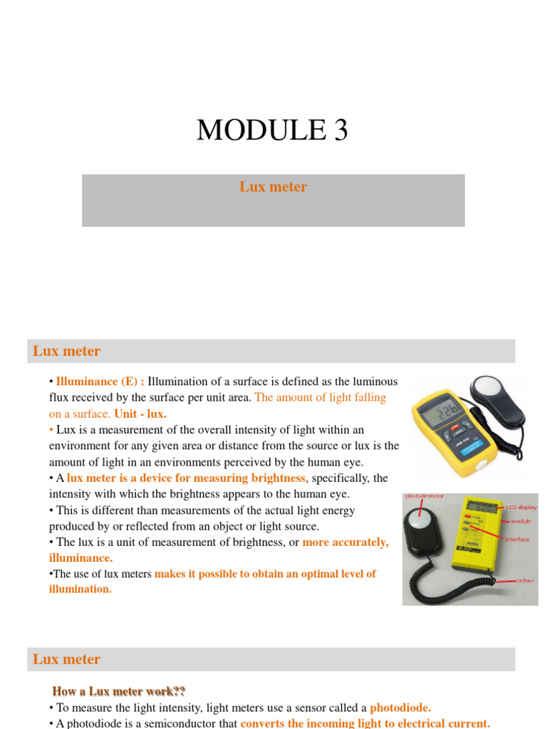 Understanding Lux Meters and Their Uses | PDF | Lighting | Optics