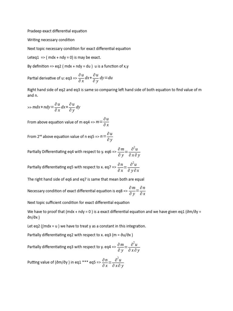Exact Differential Equation | PDF | Trigonometric Functions | Equations