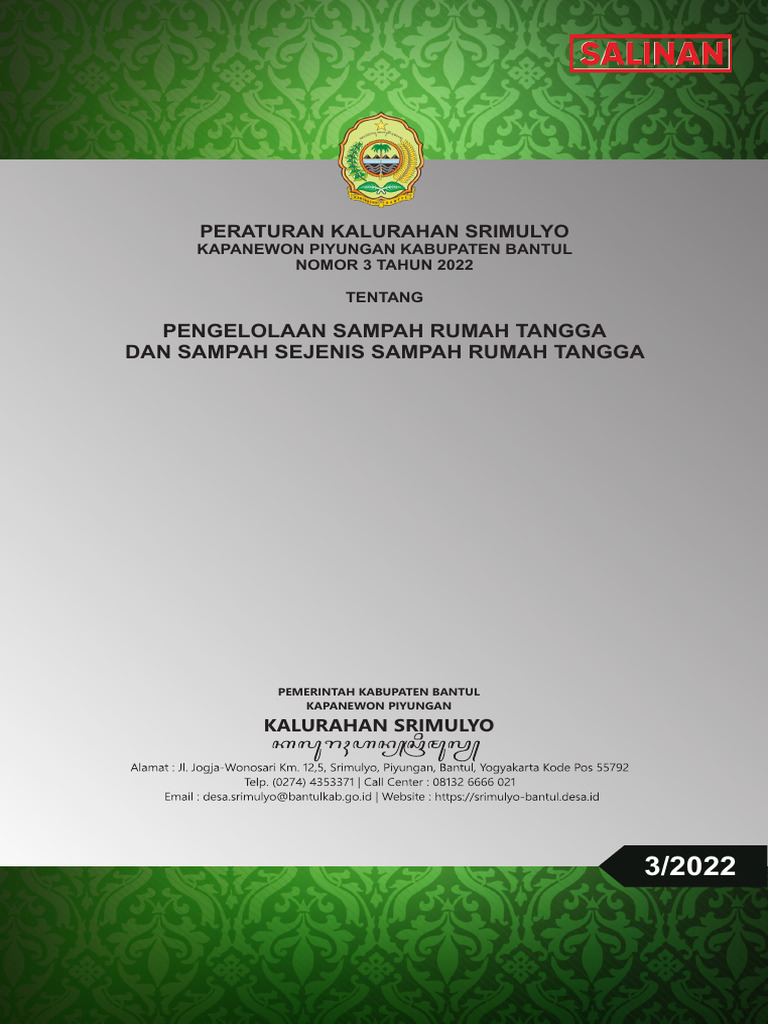 Pengelolaan Sampah Rumah Tangga Dan Sampah Sejenis Sampah Rumah Tangga | PDF