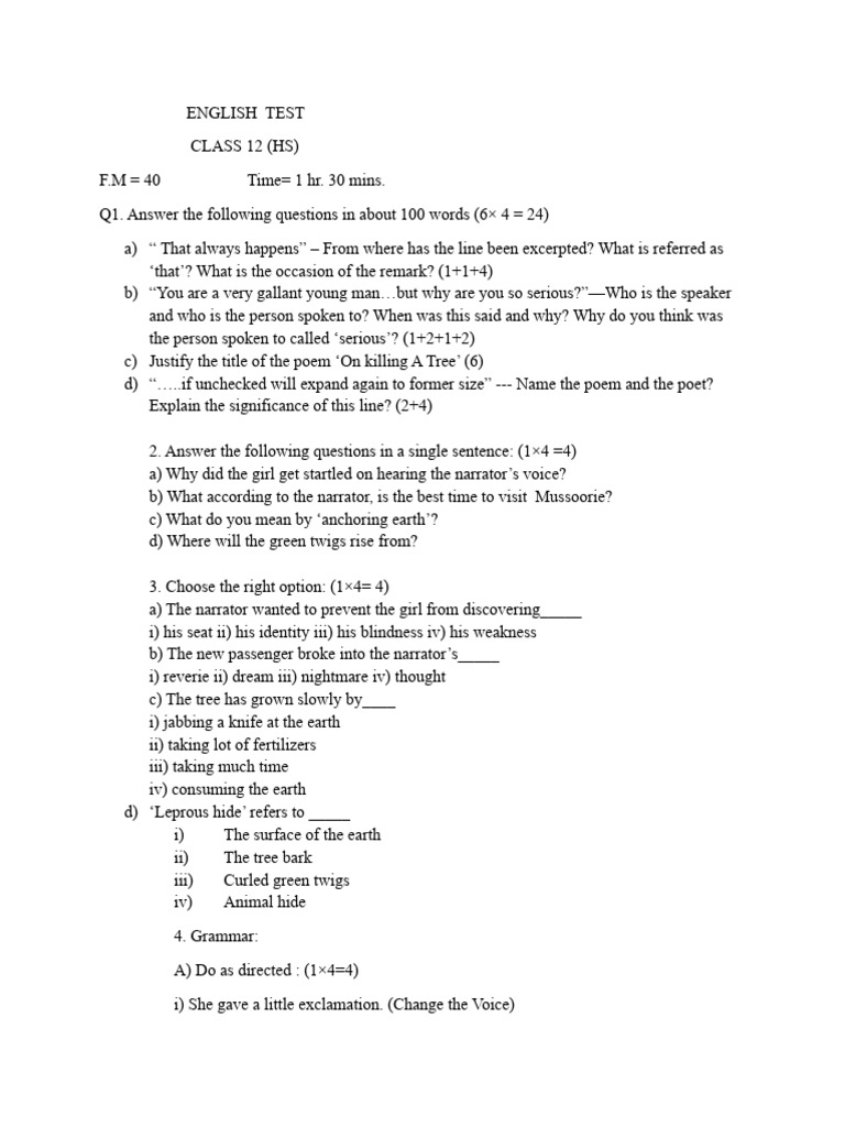 English Hs Test | Download Free PDF | Linguistics | Linguistic Typology