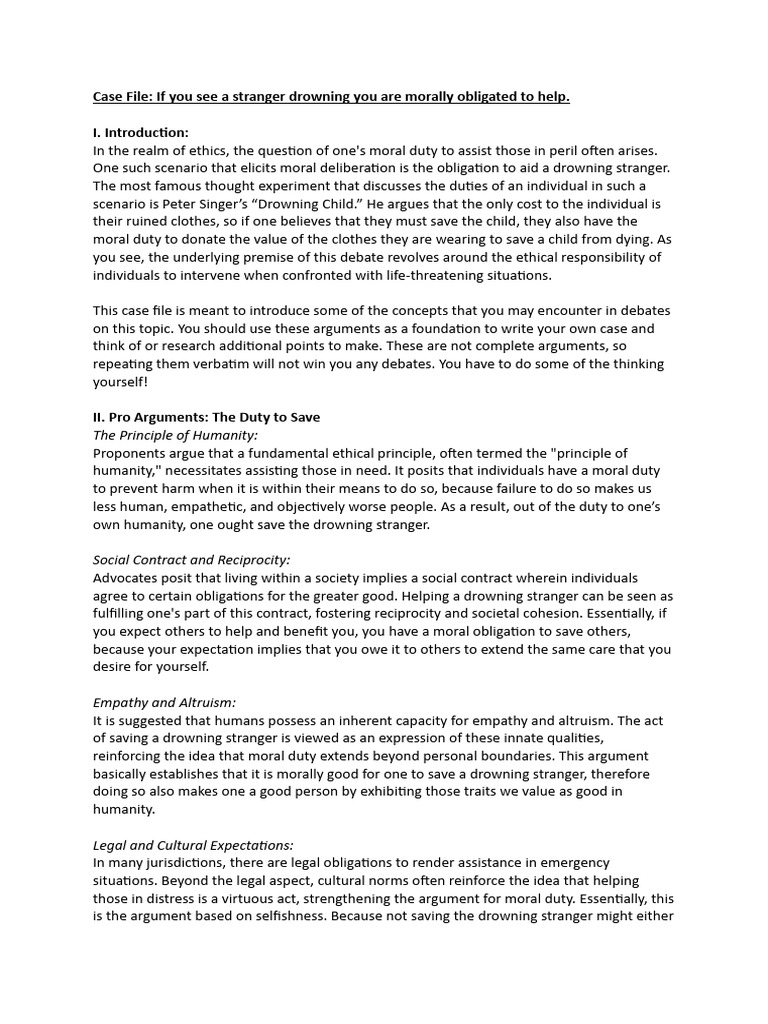 Case File Drowning Stranger | PDF | Morality | Altruism