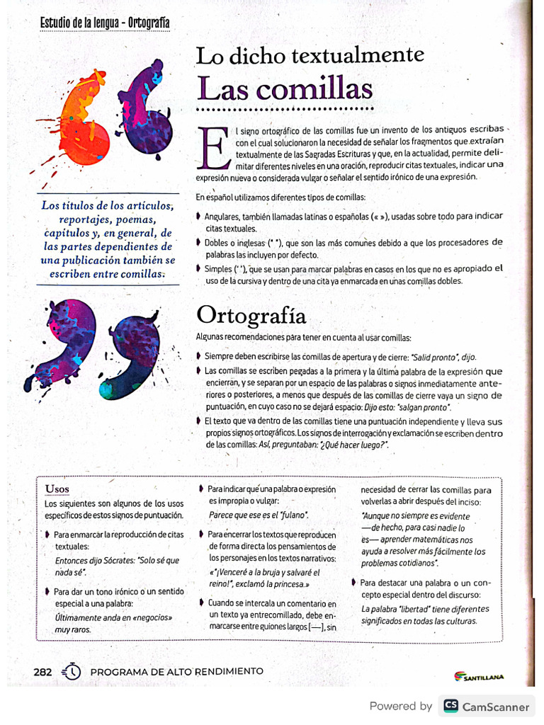 Las comillas | PDF