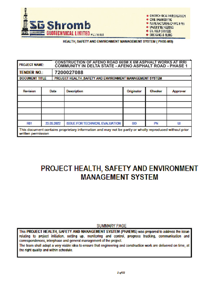 Hsse Plan | PDF | Occupational Safety And Health | Risk