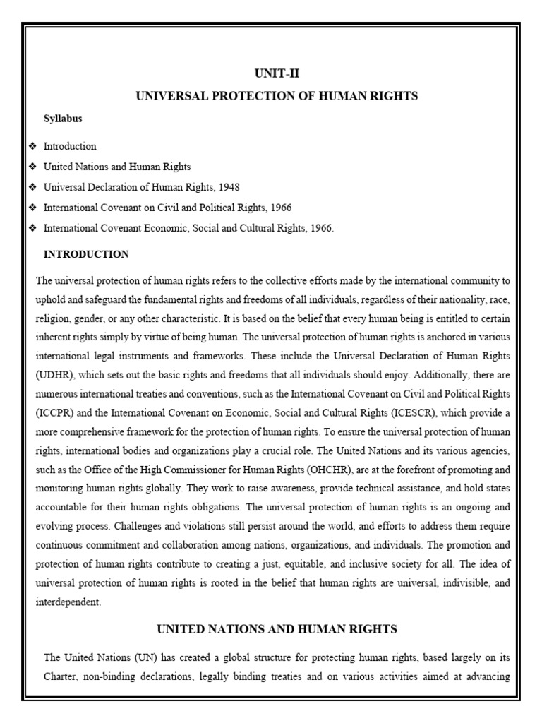 Human Rights - Unit 2 | PDF | Human Rights | United Nations
