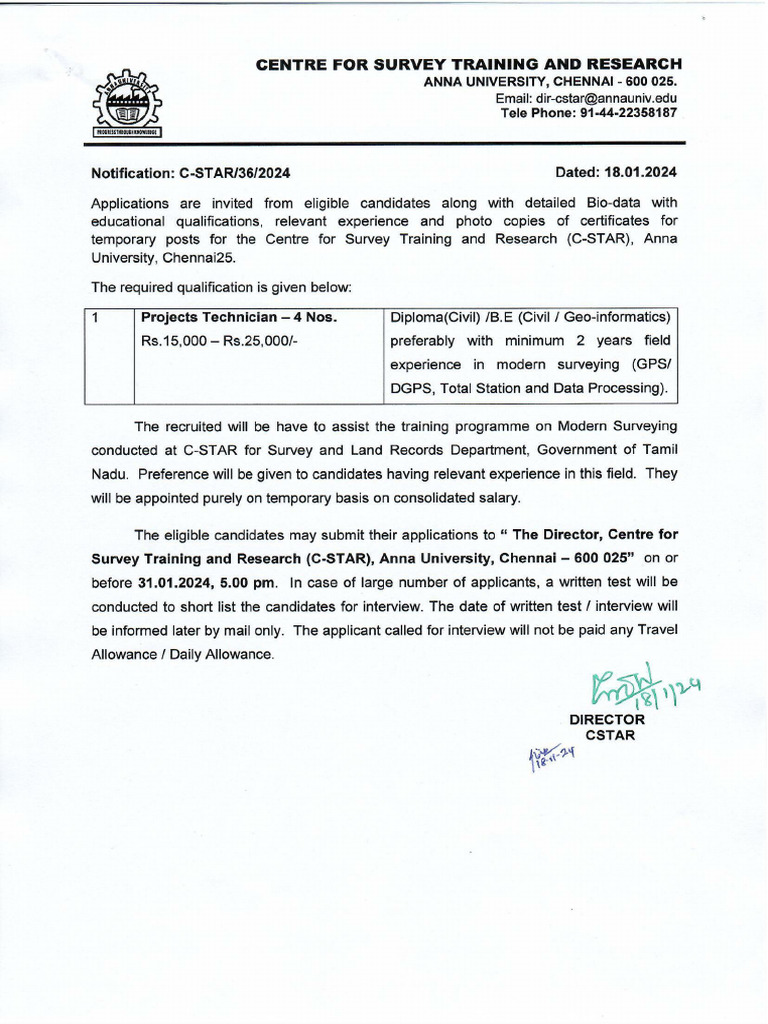 Cstar Notification Application 2024 | PDF | Career & Growth