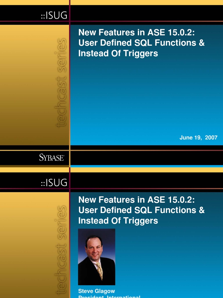 Sybase User Defined SQL 061907 | PDF | Sql | Software Engineering