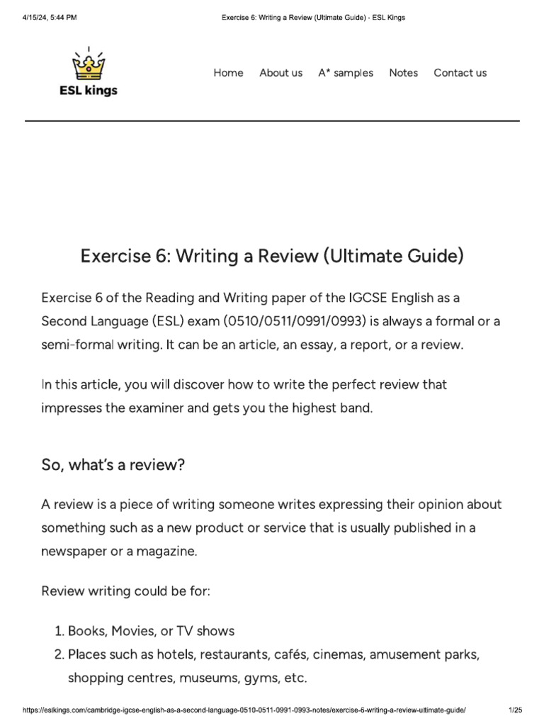 REview ESL Kings | PDF