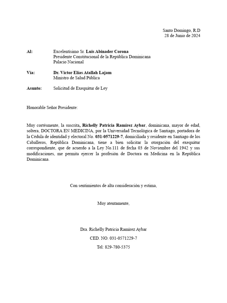 Carta Al Presidente | PDF | Política | Derecho