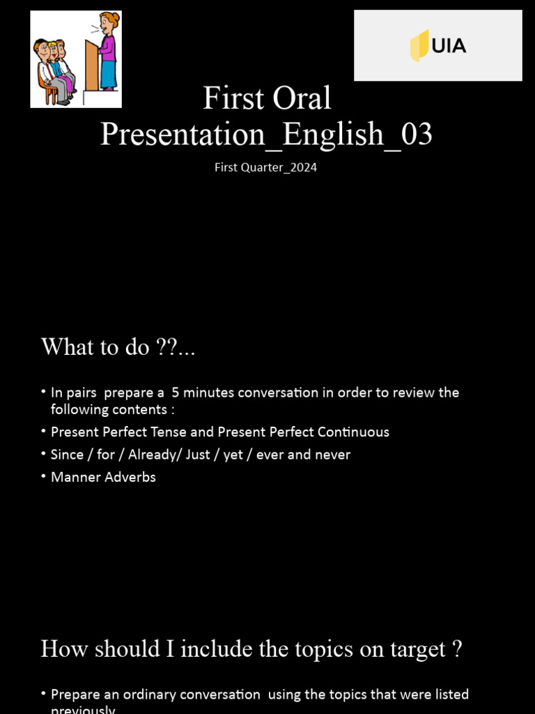 First Oral Presentation English 03 2024 | PDF