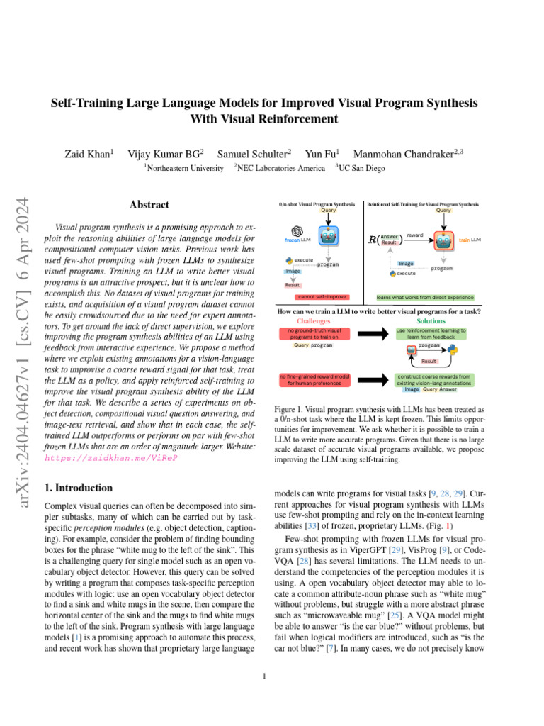 Self-Training Large Language Models For Improved Visual Program Synthesis With Visual ...