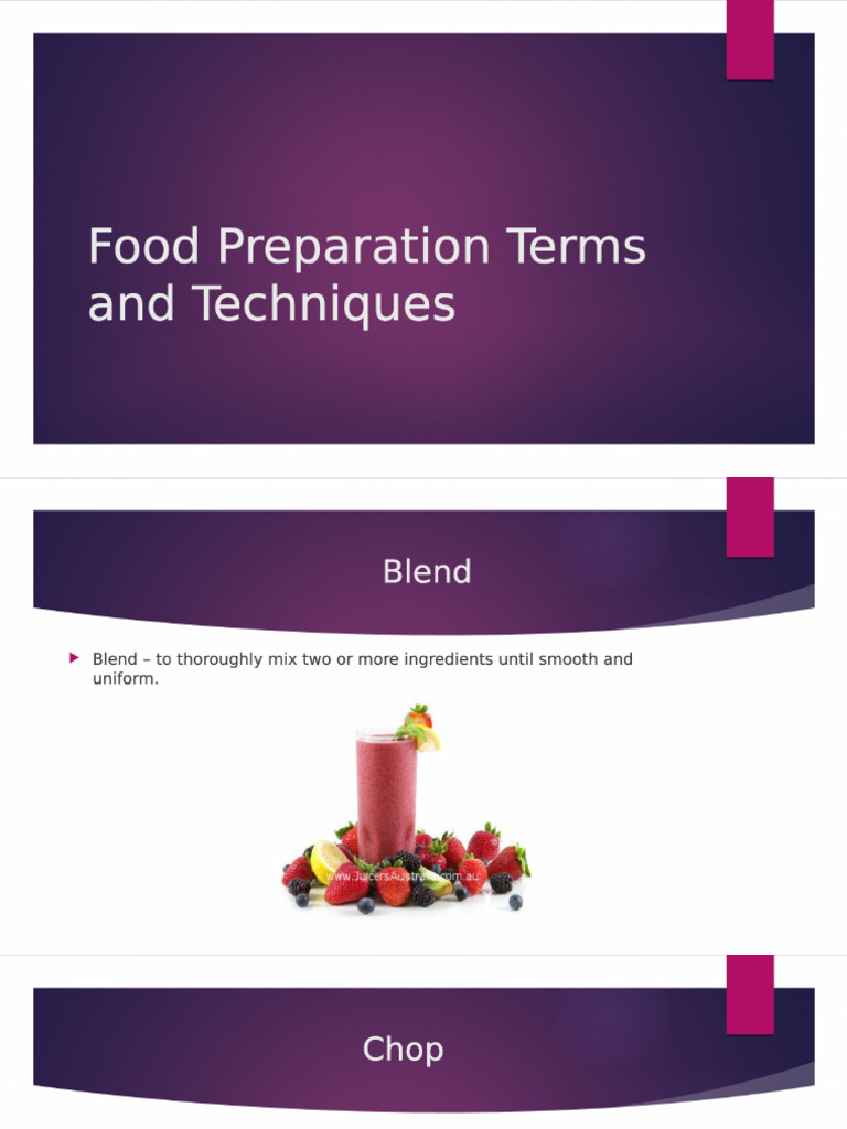 Food Preparation Terms and Techniques | PDF