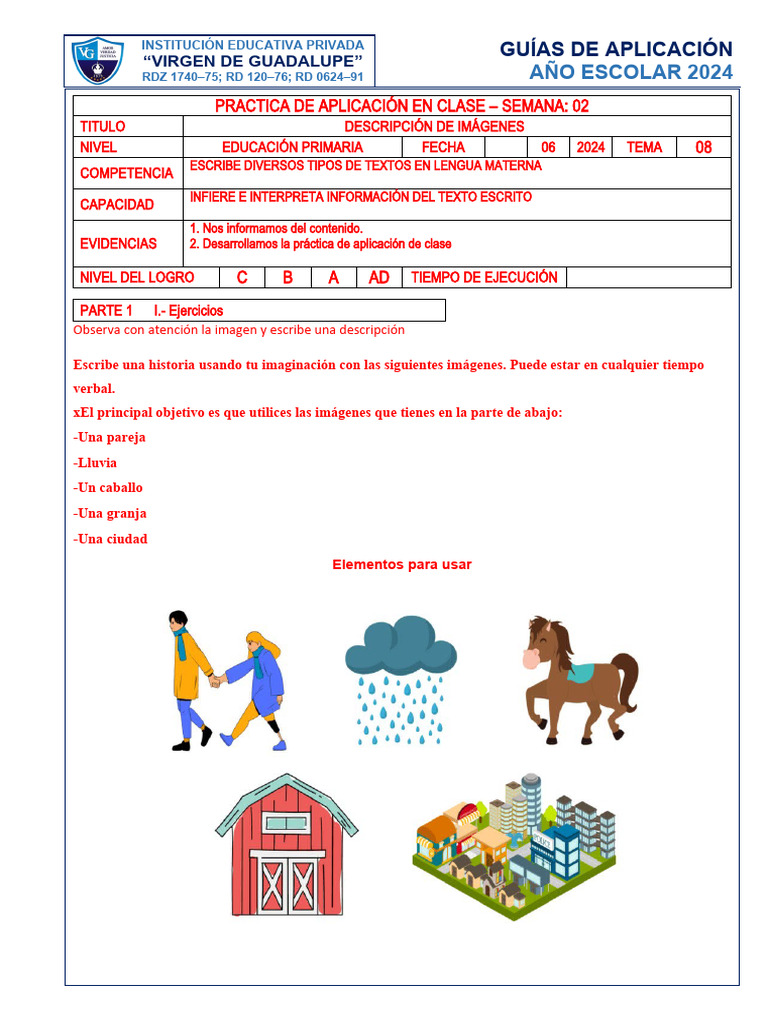 DESCRIPCIÓN DE IMÁGENES CUBICOL 5to PRIMARIA | PDF