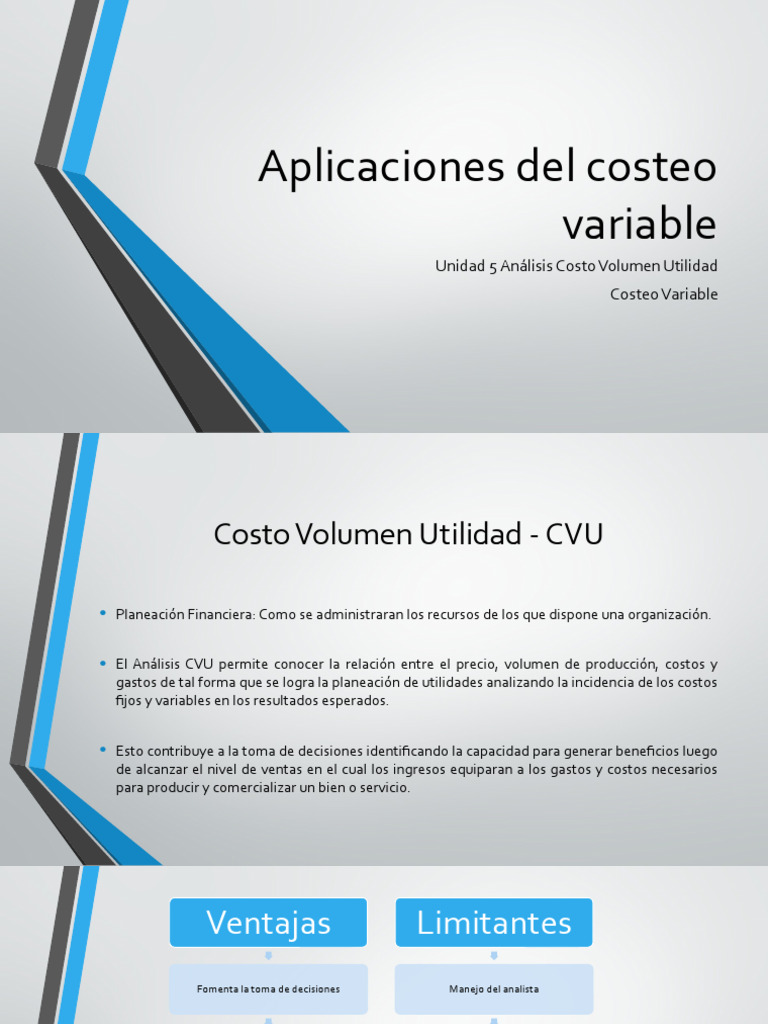Aplicaciones Del Costeo Variable | PDF | Negocios económicos | Ciencias ...