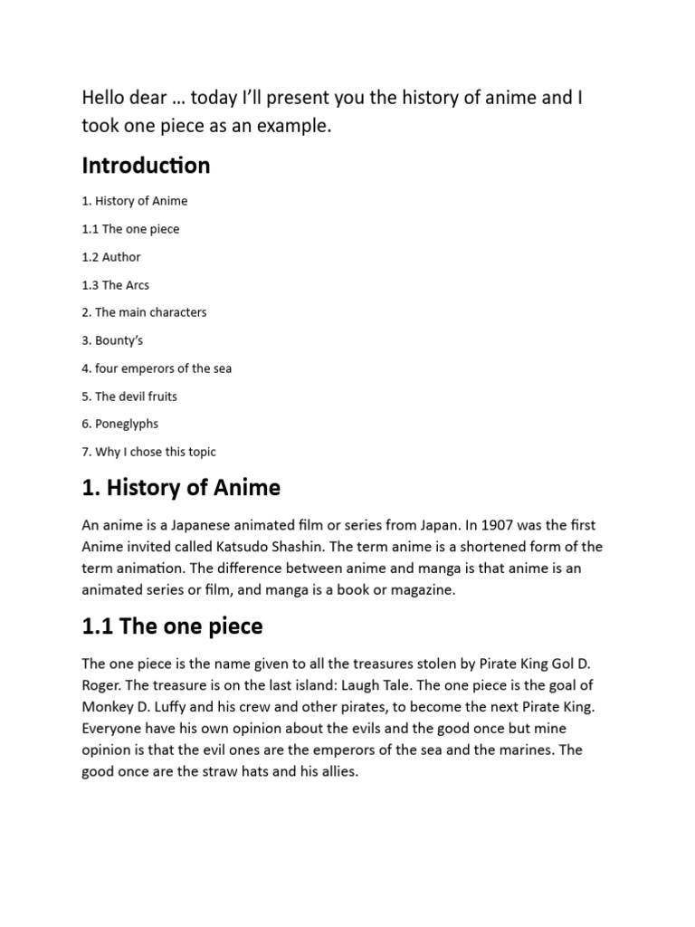 one piece finish word | PDF