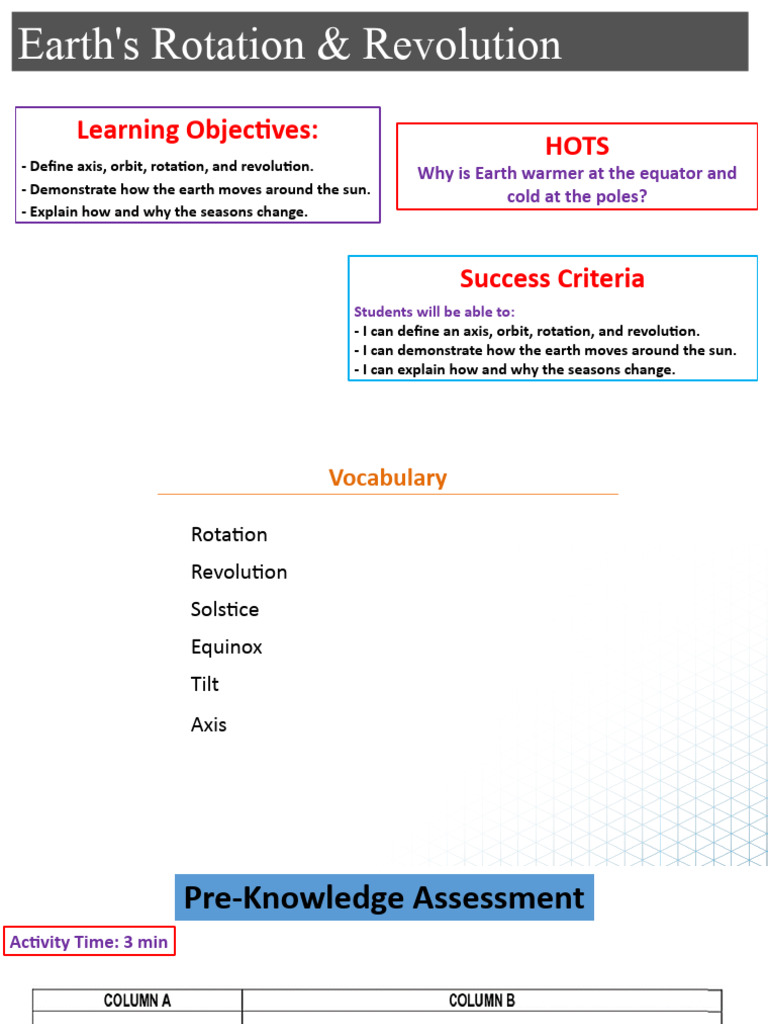1 Earth's Rotation & Revolution | PDF | Equator | Earth