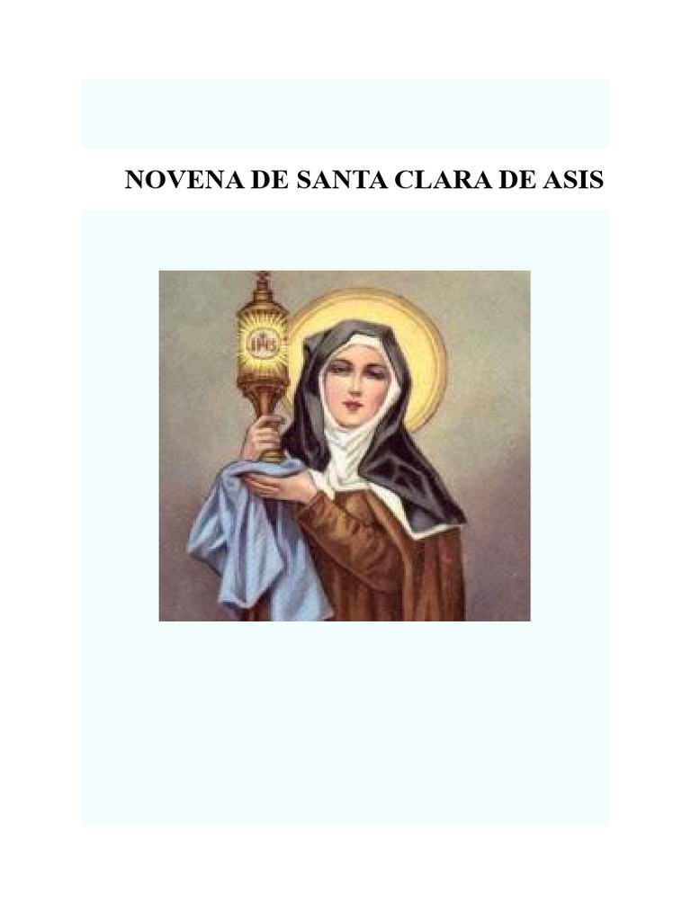Novena a Santa Clara de Asís | PDF | orador del Señor | María, madre de ...