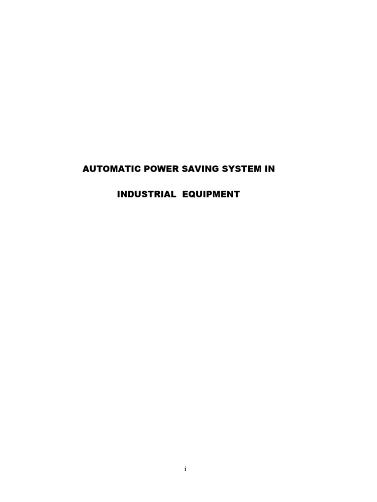 Automatic Power Saving System in Industrial Equipment | PDF | Solar Panel | Photovoltaics