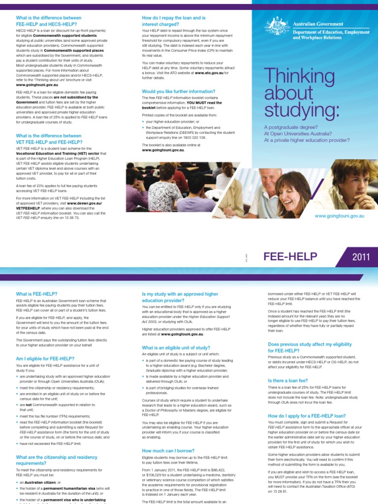 Fee Help Brochure Web | PDF | Higher Education | Educational Stages