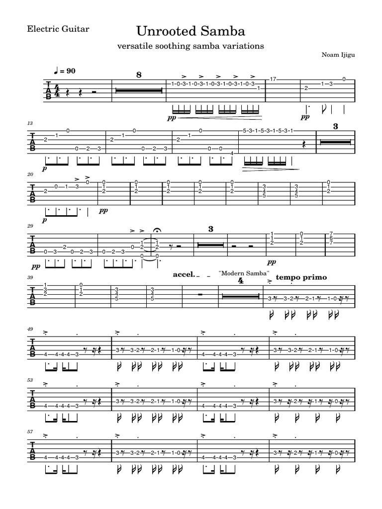 Unrooted Samba Guitar Pdf