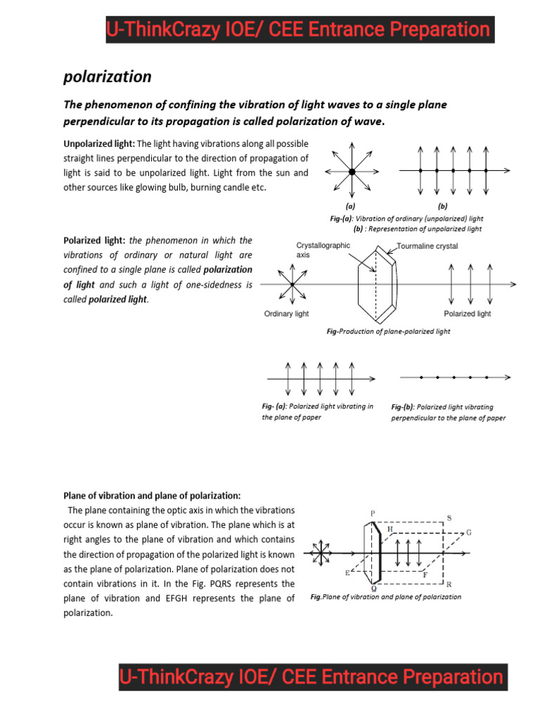 Polarization - U-ThinkCrazy NEB | PDF | Polarization (Waves) | Light