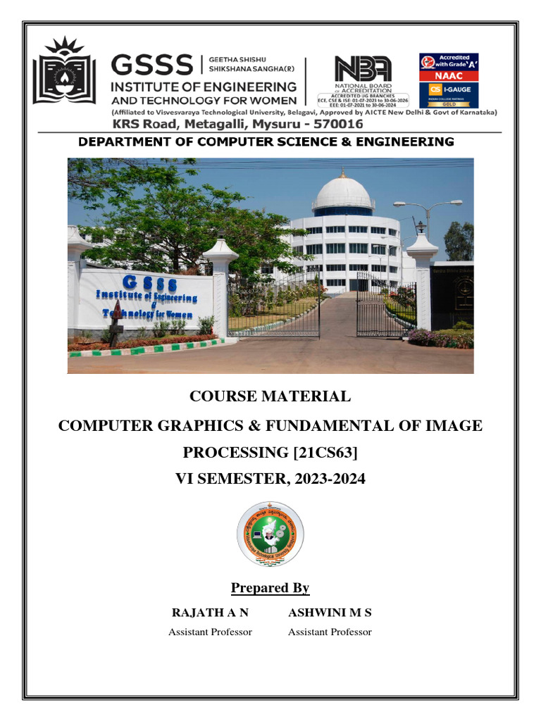 21CS63 - CG&FIP Course Material | PDF | 2 D Computer Graphics | 3 D ...