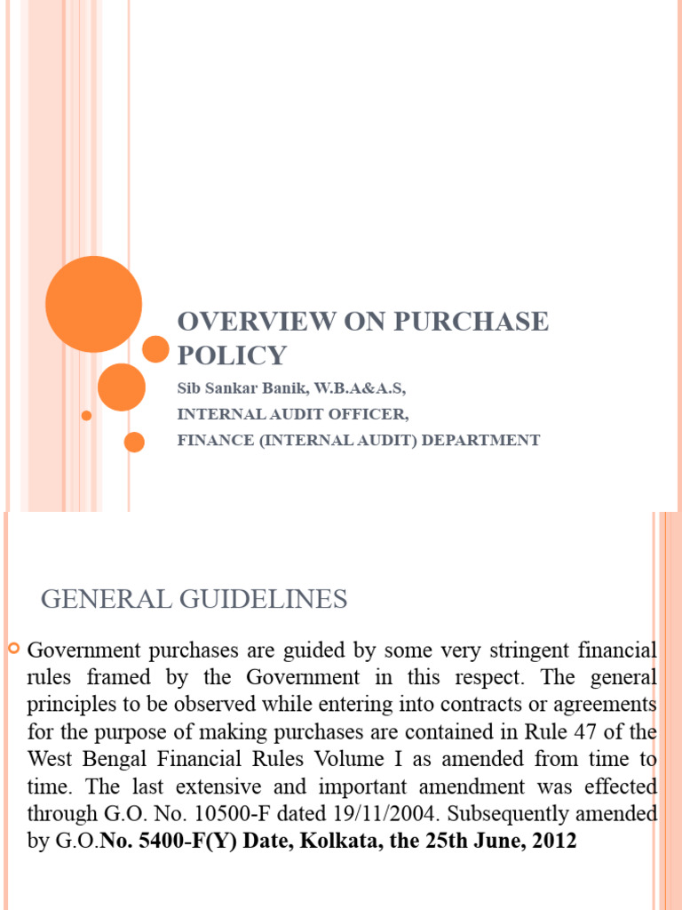 Overview On Purchase Policy | PDF