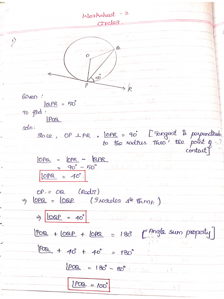 Worksheet 2 Circles Pdf