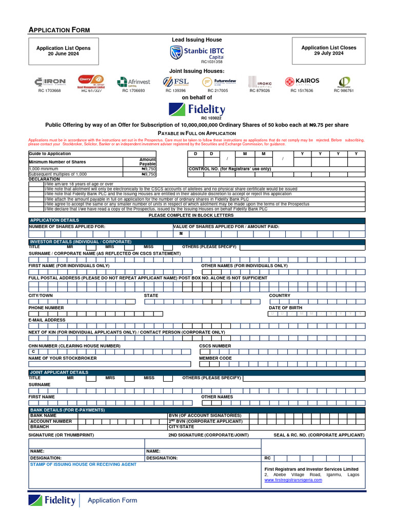 Public_Offer_Application_Form_new | PDF | Signature