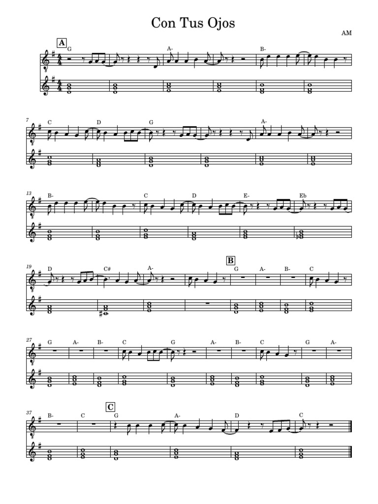 Con Tus Ojos Partitura | PDF