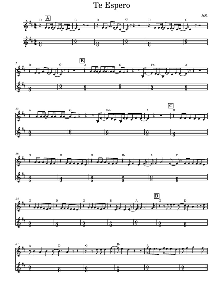 Te Espero Partitura | PDF