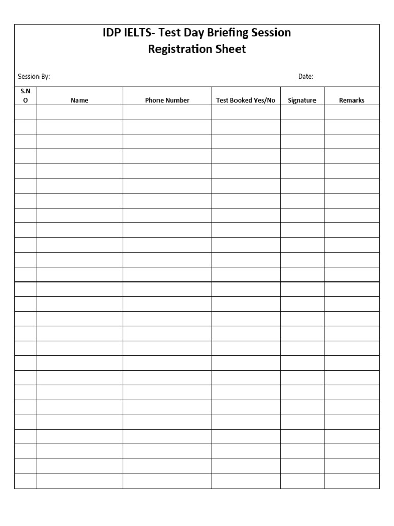 Idp Ielts Session Form | PDF