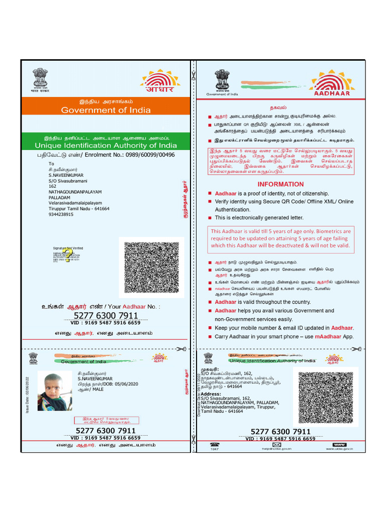 Aadhaar NAVEEN | PDF