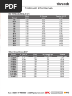 BSP - BSPT Thread Chart - British Metrics | PDF | Plumbing | Tools