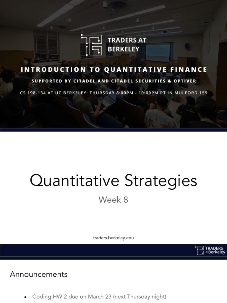 Quantitative Finance & Trading Strategies | PDF | Option (Finance) | Arbitrage