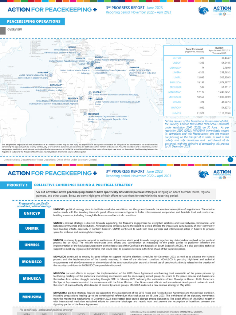 UN Peacekeeping Operations Progress Report | PDF | United Nations ...