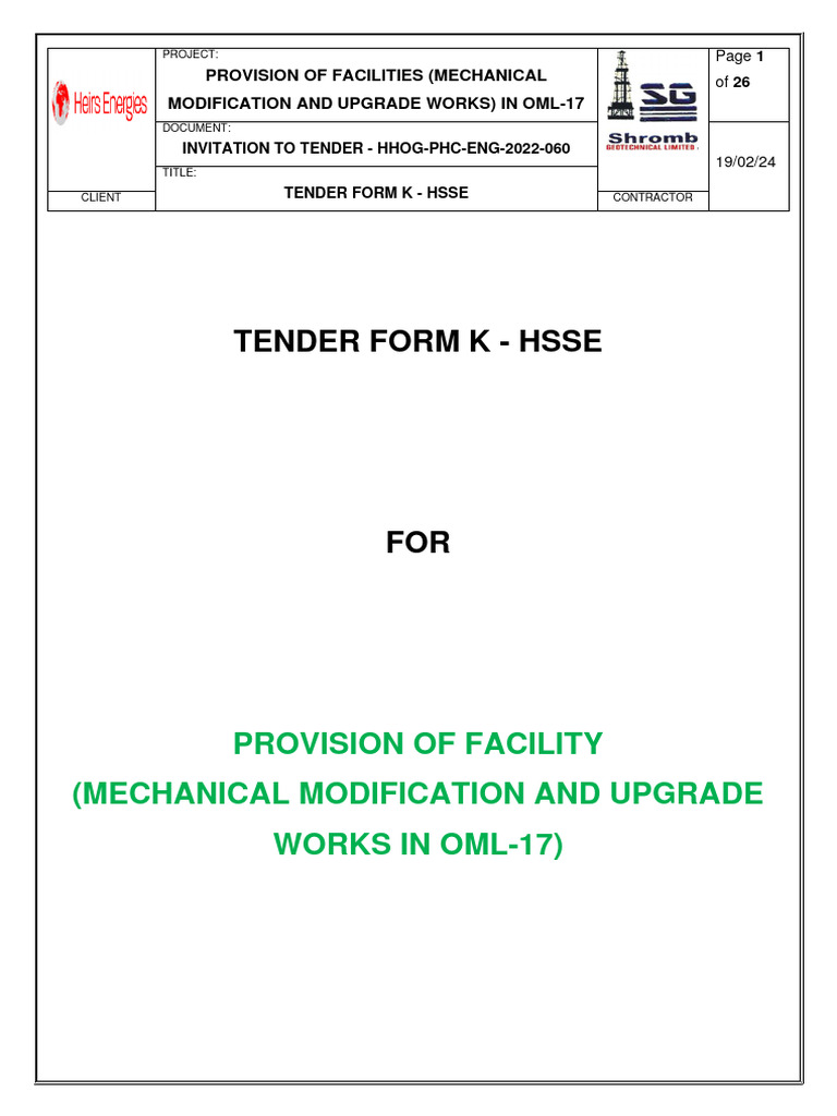 HHOG-PHC-ENG-2022-060-SHROMB GEOTECHNICAL LTD - Technical Tender - Form K | PDF | Waste | Audit