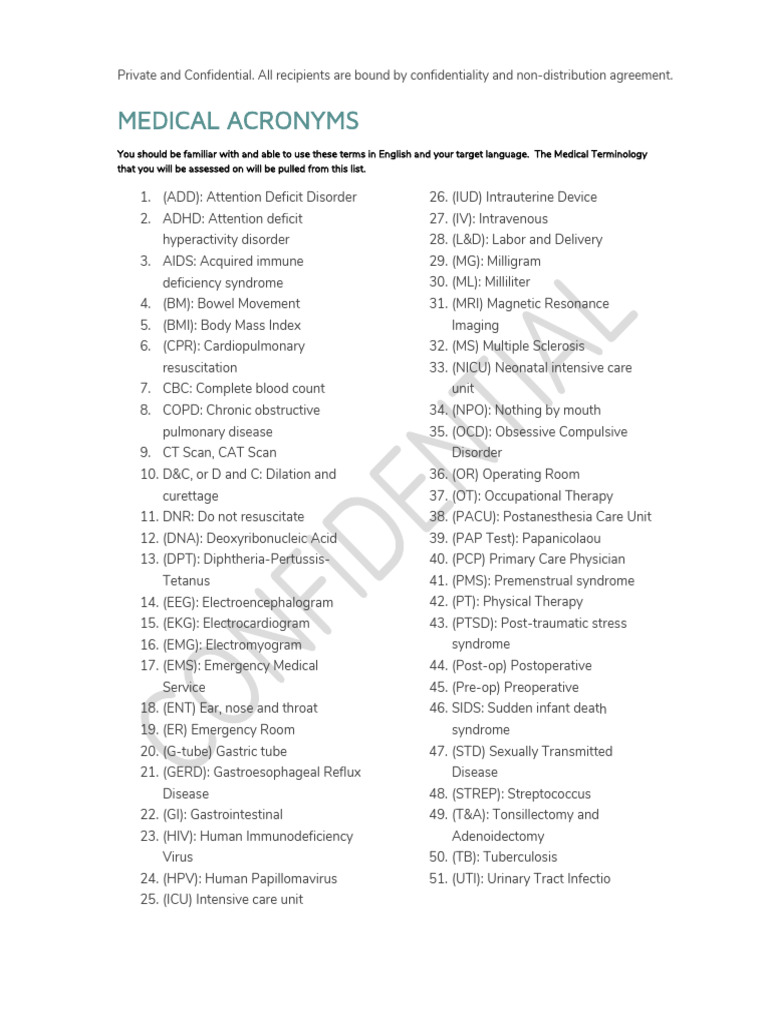 ACronyms | PDF | Health Sciences | Epidemiology