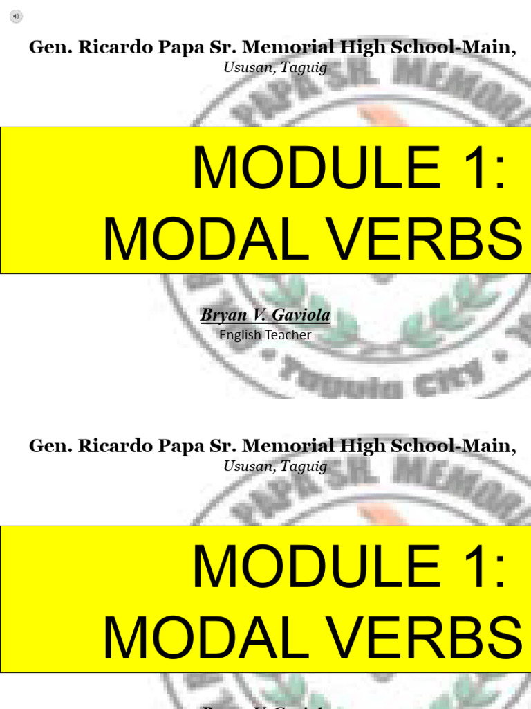 Module 1 Modals | PDF | Verb | English Language