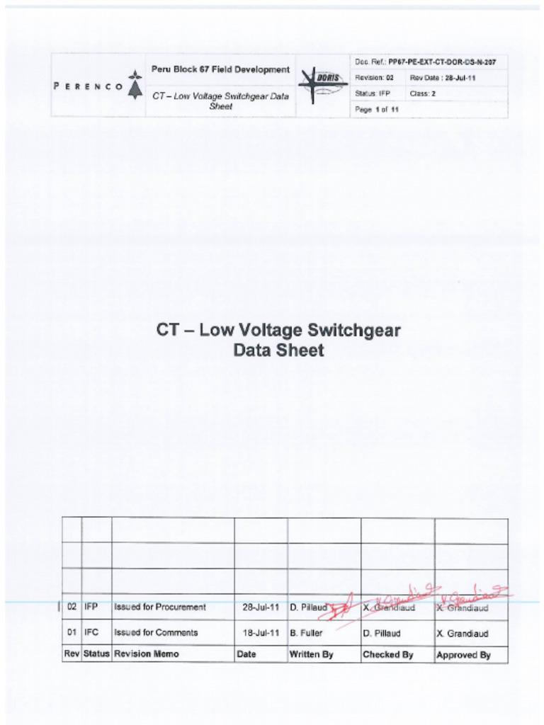 PP67-PE-EXT-CT-DOR-DS-N-207 - Rev02 - CT - LV Switchgear Data Sheet | PDF | Equipment | Electronics