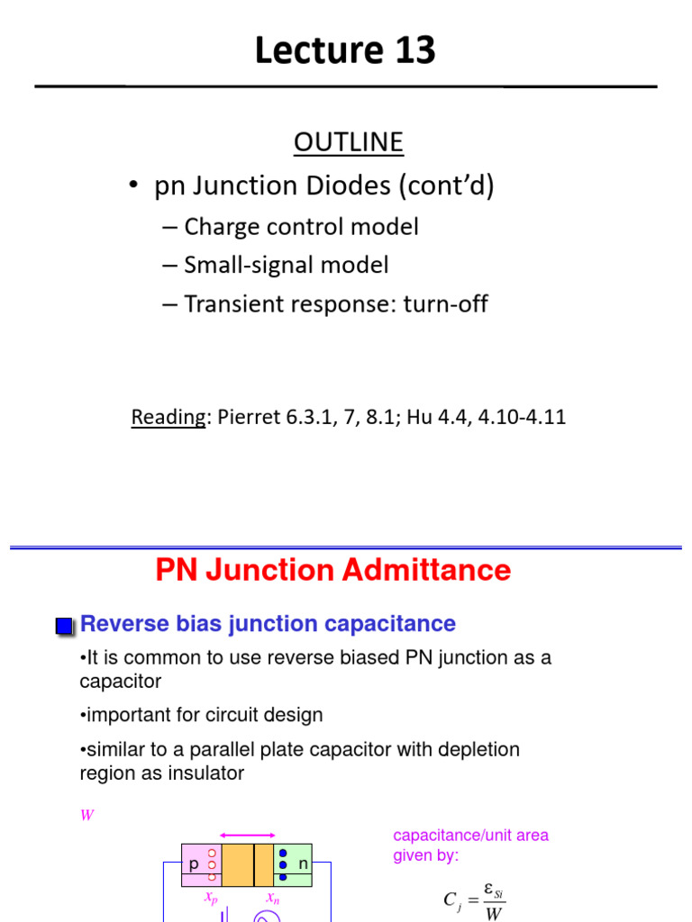Lecture 13 | PDF | P–N Junction | Electrical Resistance And Conductance