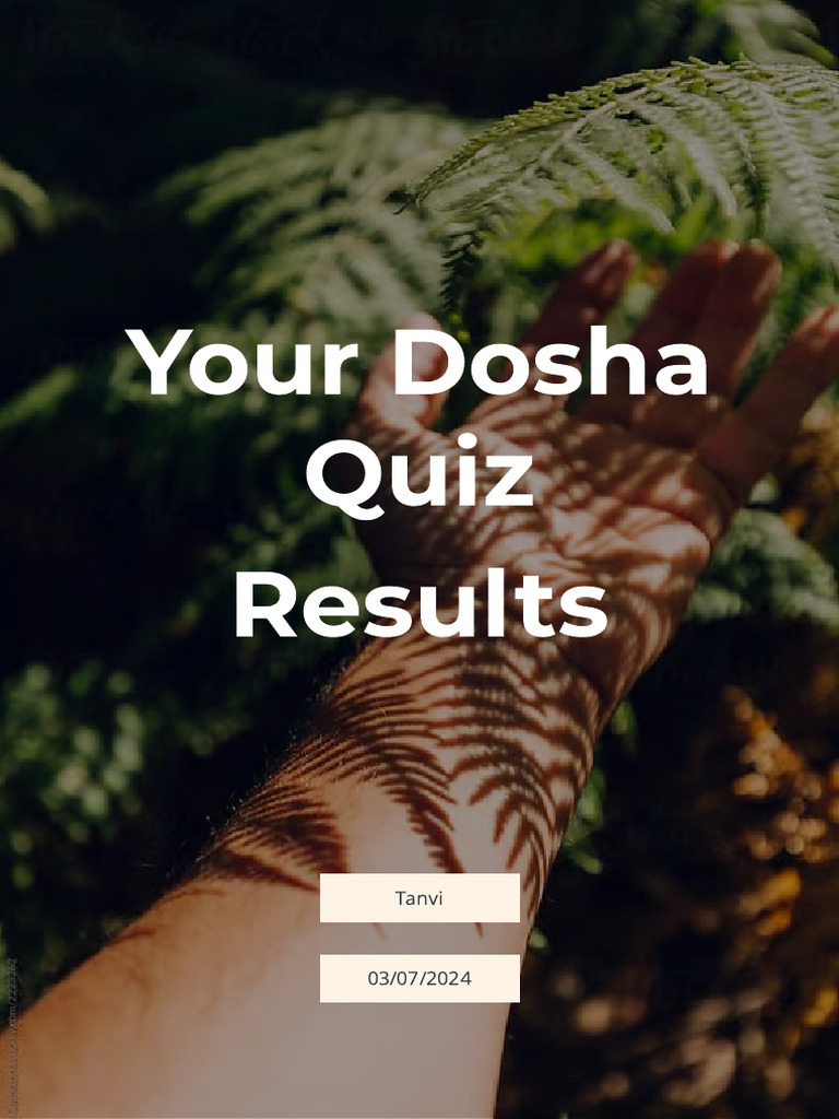 Dosha Quiz Pwyw Report | PDF | Ayurveda