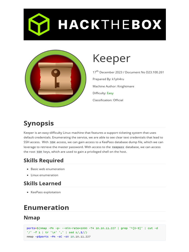 Keeper | PDF | Secure Shell | World Wide Web