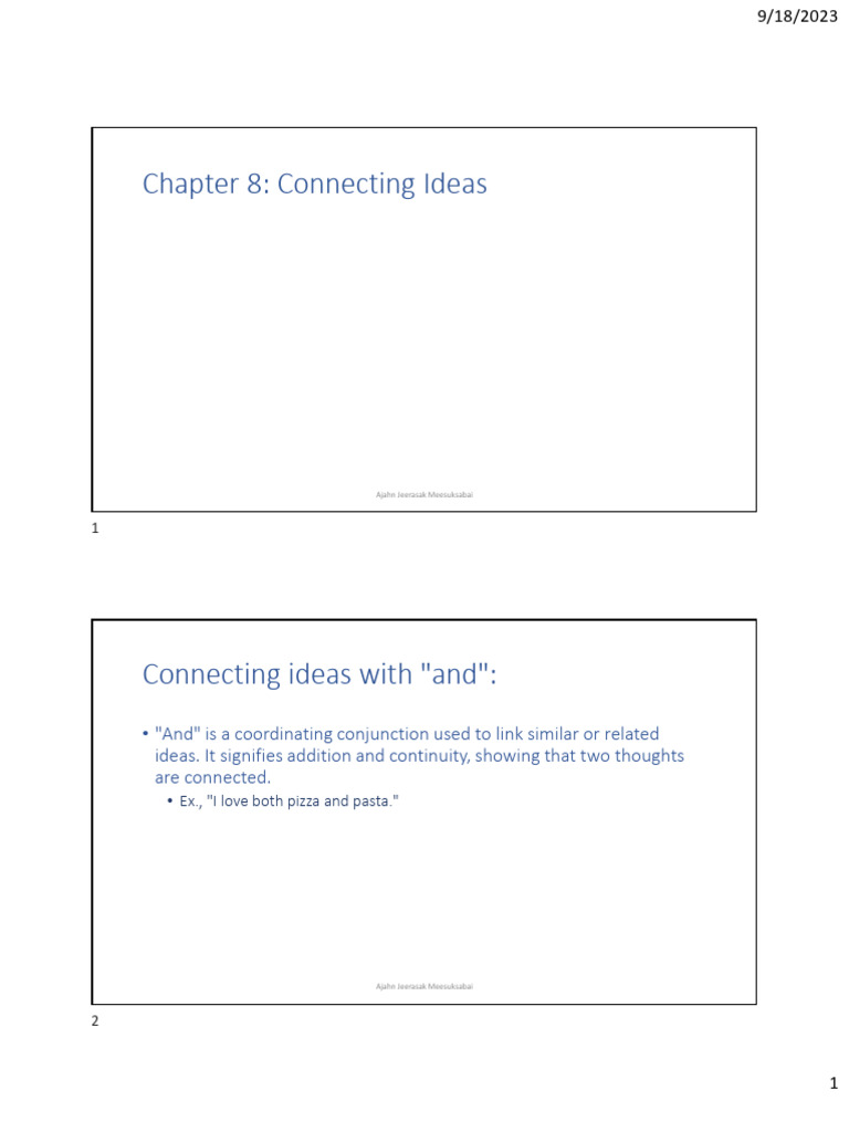 CHP 8 Connecting Ideas For Student | PDF | Semantic Units | Language ...