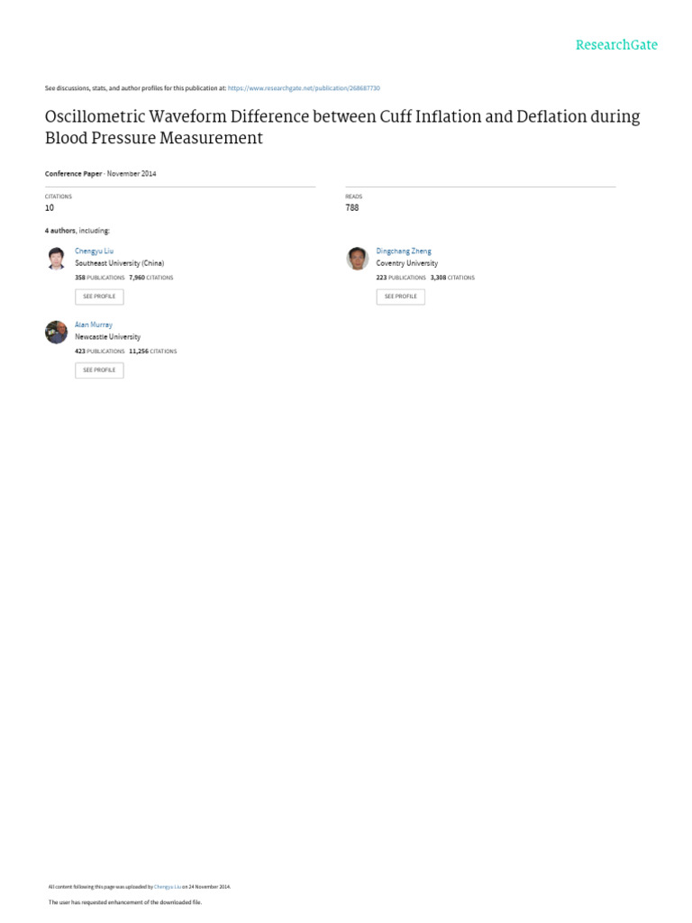 Oscillometric Waveform Differencebetween Cuff Inflationand ...
