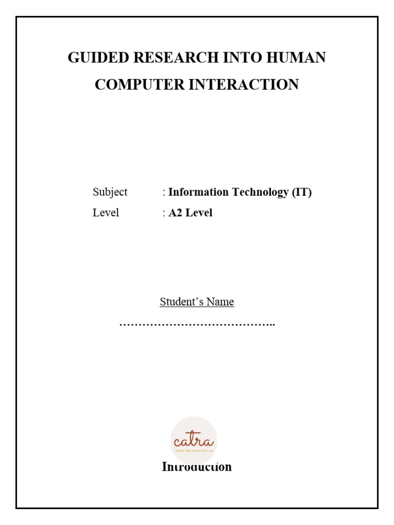 Guided Research Into Human Computer Interaction | PDF | Human–Computer Interaction | Computing