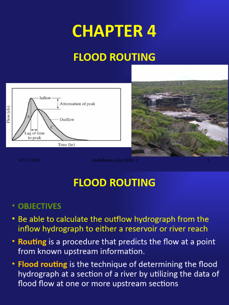Chapter 4 Flood Routing (Channel Routing) | PDF | Discharge (Hydrology) | Flood