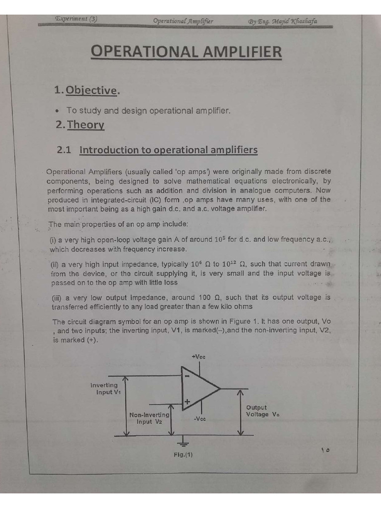 Operational Amplifier Lab1 Pdf