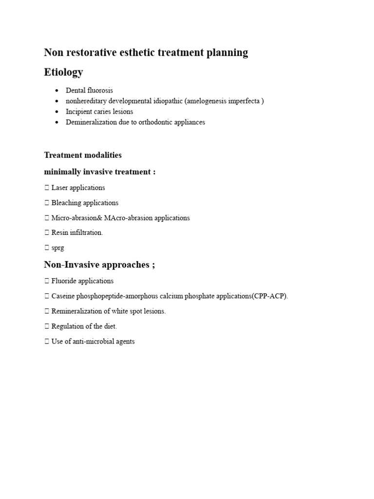 Non-Restorative Dental Aesthetic Treatments | PDF | Wellness ...